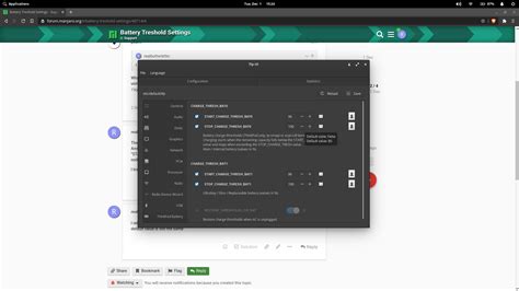 battery threshold settings support manjaro linux forum