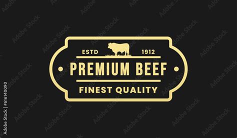 Premium Beef Logo Or Premium Beef Label Vector Isolated In Flat Style