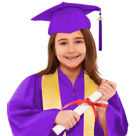 Boys Girls Kindergarten Graduation Cap And Gown With Tassel Cap And