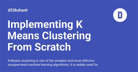 implementing k means clustering from scratch d33kshant