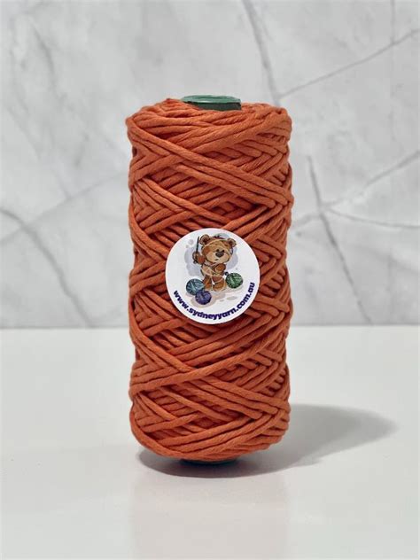 158 Tangerine 3mm Premium Coloured String 250g Sydney Yarn