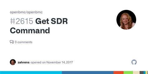 Get Sdr Command · Issue 2615 · Openbmcopenbmc · Github