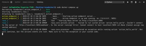 Cannot Tun Custom Actions While Deploying With Docker Issue RasaHQ Rasa GitHub