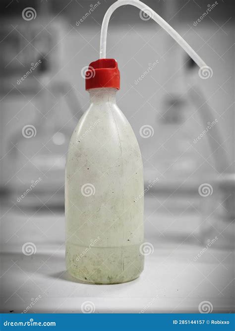 Plastic Container With Squeezing Spout For Chemical Laboratory Analysis Stock Image Image Of