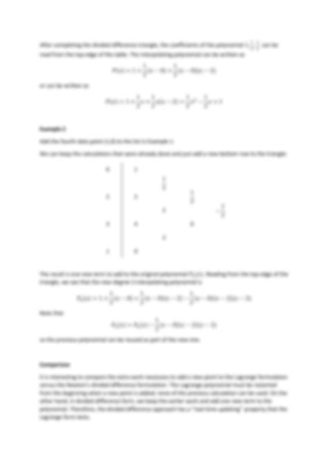 Solution Newton Divided Difference Notes With Examples Studypool