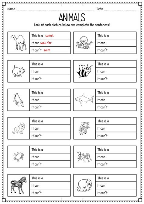 15 Classifying Animals Worksheets Preschool Material Escolar En