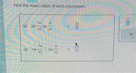 Solved Find The Exact Value Of Each Expression Chegg