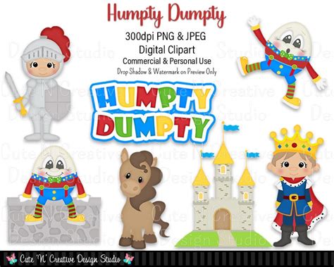 Humpty Dumpty Digital Clip Art Set ~ Graphics Kristi W Designs Personal