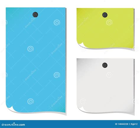 Vector Pinned Note Paper Stock Vector Illustration Of Color 14844228