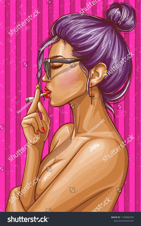 Vector Pop Art Illustration Nude Girl Stock Vector Royalty Free Shutterstock