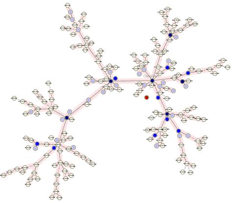 minimum spanning tree of isolates indicating the number of clusters and