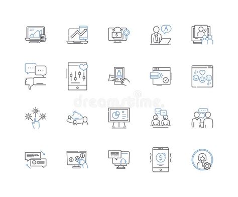 Web Progress Line Icons Collection Development Programming Design