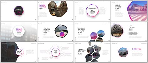 최소한의 프리젠 테이션 디자인 육각형 및 육각 형 요소와 포트폴리오 벡터 템플릿 프리젠 테이션 슬라이드 전단지 전단지 브로셔 커버 보고서 광고를위한 다목적 템플릿 설계도에