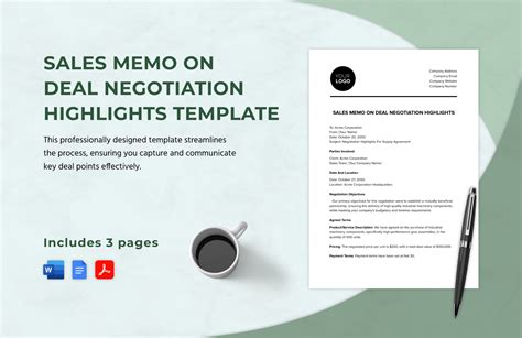 Sales Memo On Deal Negotiation Highlights Template In Word PDF Google