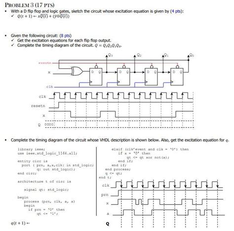 Solved PROBLEM PTS With A D Flip Flop And Logic Chegg