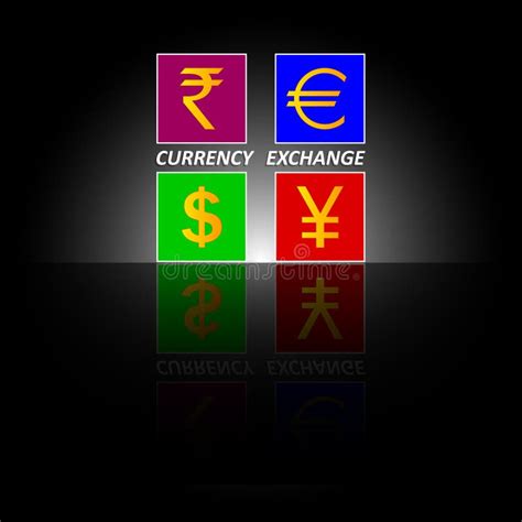 The Inscription Currency Exchange Symbols Of Currencies Money Of Different Countries For