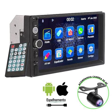 Central Multimidia Para Carro Mp5 2 Din Player 7 Pol Espelhamento