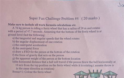solved super fun challenge problem 4 20 marks make sure