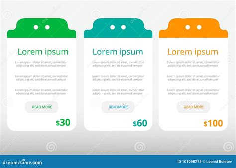 Three Tariffs Ux Interface For The Site Vector Banner For Web App Stock Vector Illustration