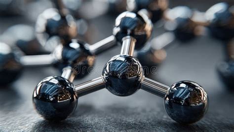 A Detailed Closeup Of A Molecule Model Elegantly Displayed On A Table