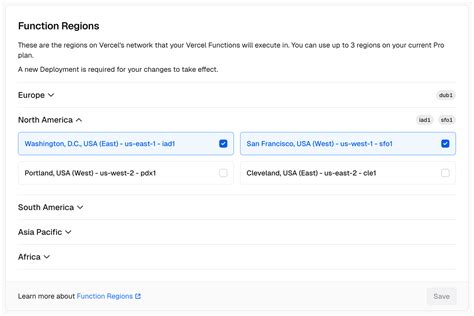 Manage Multiple Vercel Function Regions In The Dashboard Vercel
