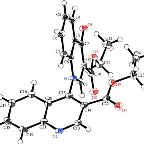 The Molecular Structure Of The Title Compound With Displacement Download Scientific Diagram