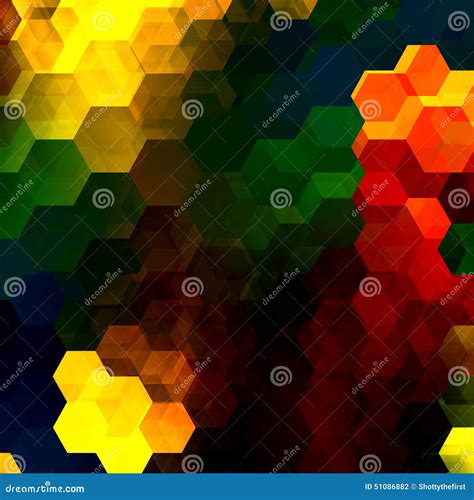 Colorful Hexagon Mosaic Abstract Overlapping Hexagons Decorative