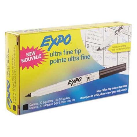 Expo Low Odor Dry Erase Marker Extra Fine Bullet Tip Black Pk12