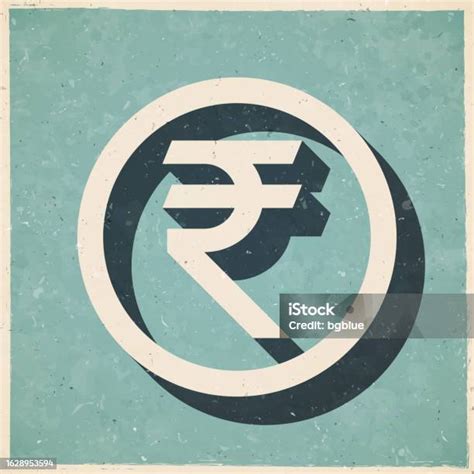인도 루피 동전 복고풍 빈티지 스타일의 아이콘 오래된 질감의 종이 개념에 대한 스톡 벡터 아트 및 기타 이미지 개념 검은색