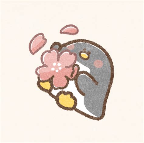 桜とペンギンのイラスト｜かわいいフリーアイコン・イラストの無料素材サイト｜フリーペンシル