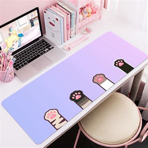 Mouse Pad Kawaii Cute Paw Table Mat Student Mousepad Computer Keyboard