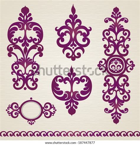Vector Set Classical Ornament Victorian Style Stock Vector Royalty Free 187447877 Shutterstock