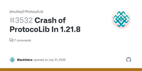 Crash Of Protocolib In 1218 · Issue 3532 · Dmulloy2protocollib · Github