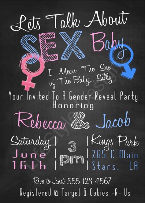 Gender Reveal Invitation Lets Talk About Sex Baby Pink Or Etsy