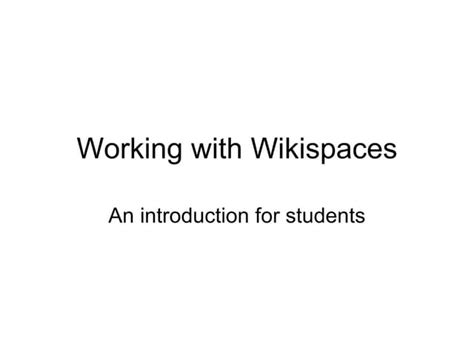 Wikispaces Basic Ppt