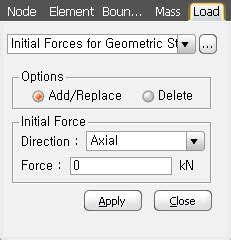 Initial Forces For Geometric Stiffness