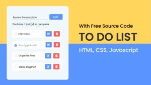 To do list | HTML, CSS & Javascript | Coding Artist