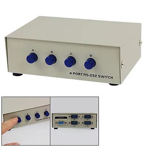 DB 9 Pin Male Female Connectors Serial Network Sharing 4 Port RS232 Switch Lazada Co Th