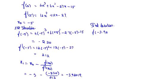 solved determine a negative root of the following polynomial using the