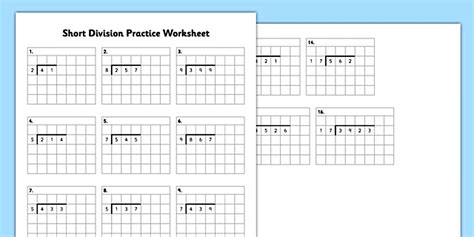 Standard Algorithm Math Division Worksheets Teacher Made