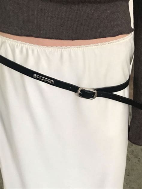 느루아 포인트 여성 레더 얇은벨트 가죽 소가죽 슬림 벨트 브라운 블랙