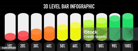 Infographic Design Template With 3d Level Bar Chart Parts Steps Or