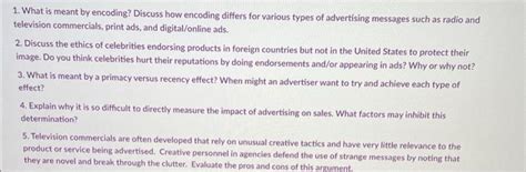 Solved 1 What Is Meant By Encoding Discuss How Encoding