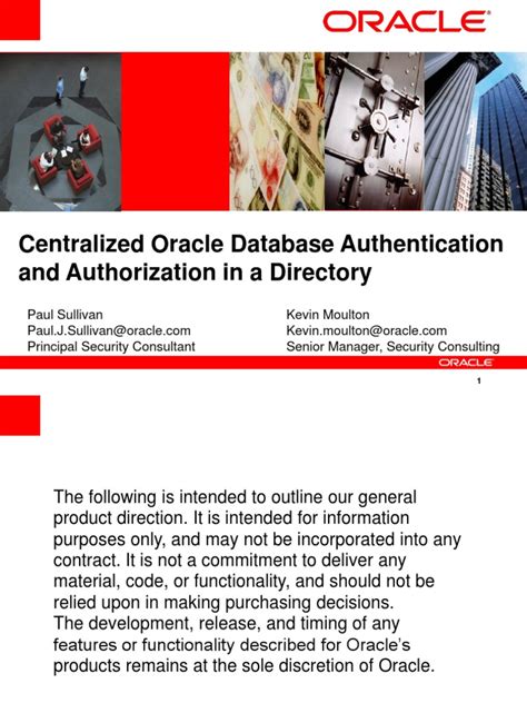 Centralized Oracle Database Authentication And Authorization In A