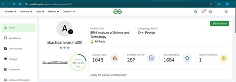 Akash Saravanan On Linkedin Geekstreak2024