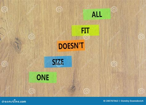 One Size Does Not Fit All Symbol Concept Words One Size Does Not Fit
