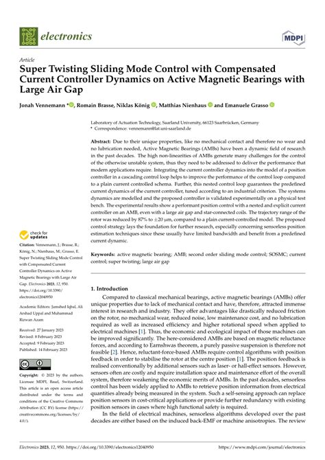 Pdf Super Twisting Sliding Mode Control With Compensated Current