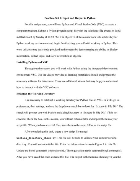 Python Inputoutput Assignment Instructions
