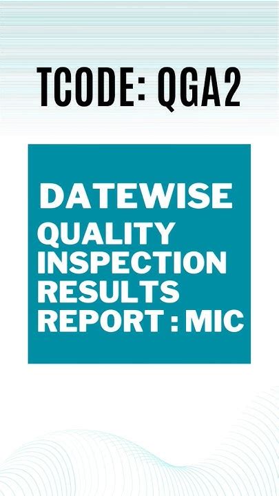 Sap Qm Specific Mic Inspection Result Report In Sap Qm Shorts Sappp Sapqm Youtubeshorts