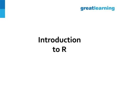 Introduction To R Important For Data Analytics Pptx